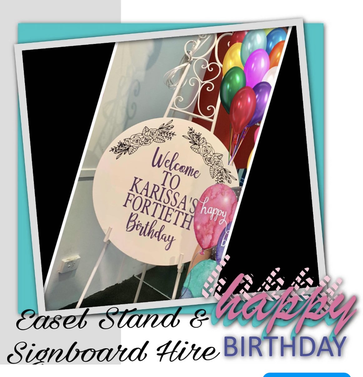 Easel Stand & Acrylic Sign Board – Party Equipment